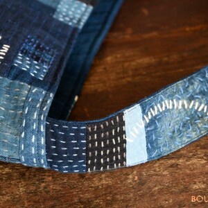 Sea and Sky Blue Sashiko Boro Bag With Old Indigo Cloth and Used Denim ...
