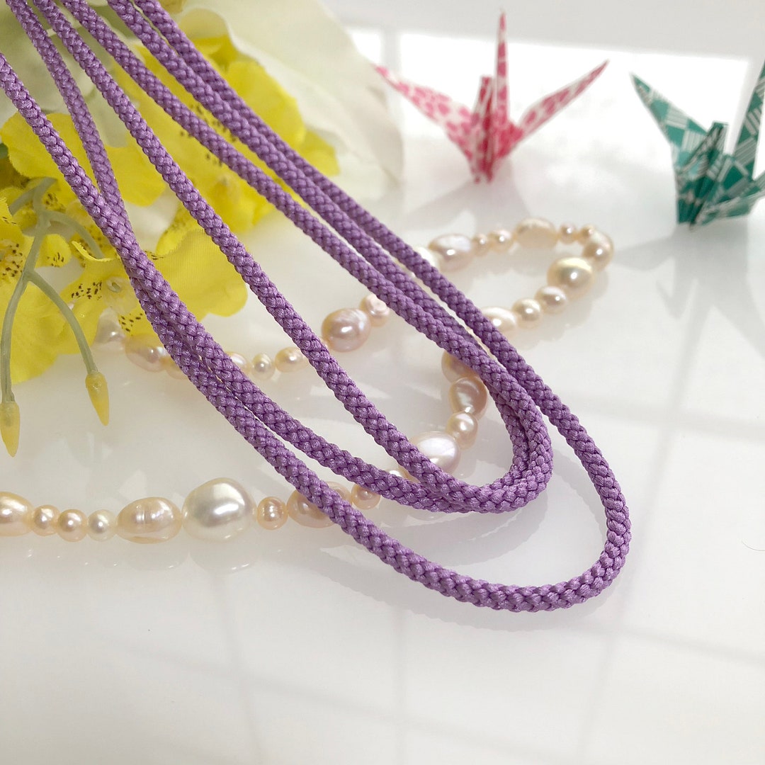 Violet Silk Round Braided Cord Kumihimo Japanese Silk Cord/3mm/1 Meter ...