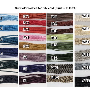 Silk Round Braided Cord Kumihimo 5mm 100cm Japanese Silk Cord kara-uchi ...