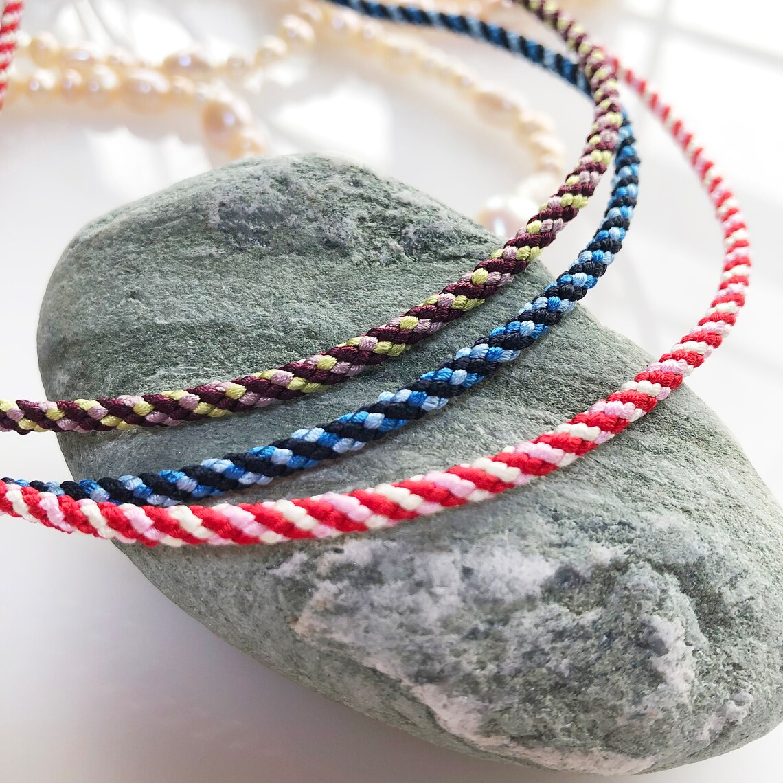 Silk Round 3color Spiral Braided Cord Kumihimo 2.5mm 1meters Japanese ...