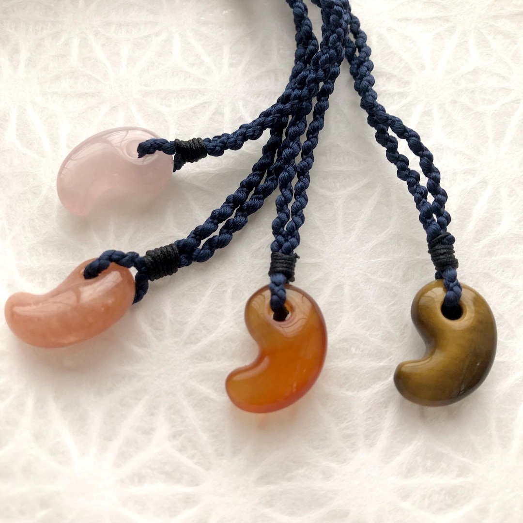 Magatama Silk Braided Necklace Japanese Talisman - Etsy
