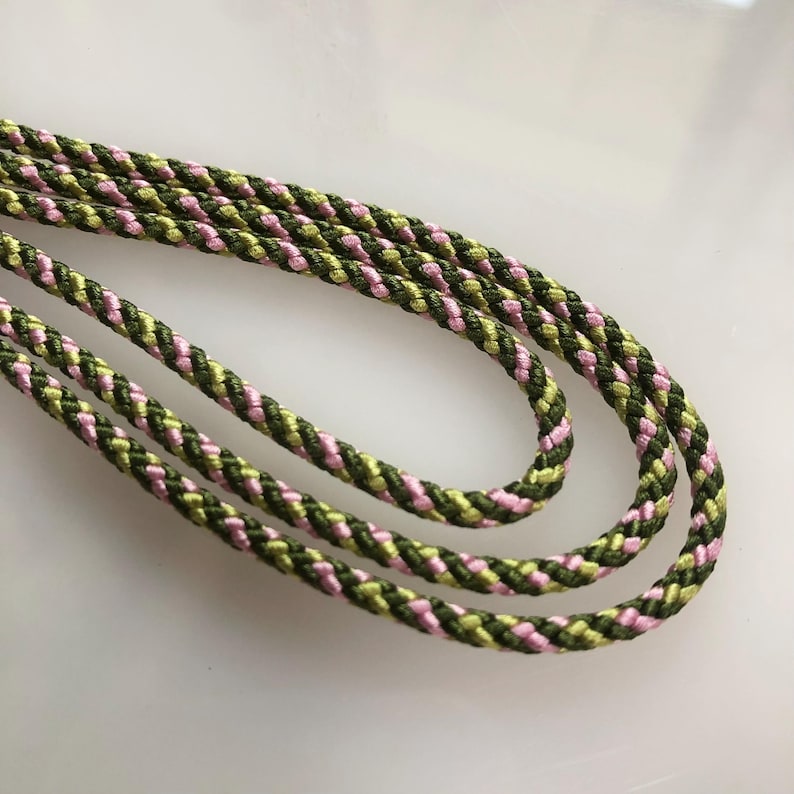 Silk Round 3color Spiral Braided Cord Kumihimo 2.5mm 1meters Japanese ...