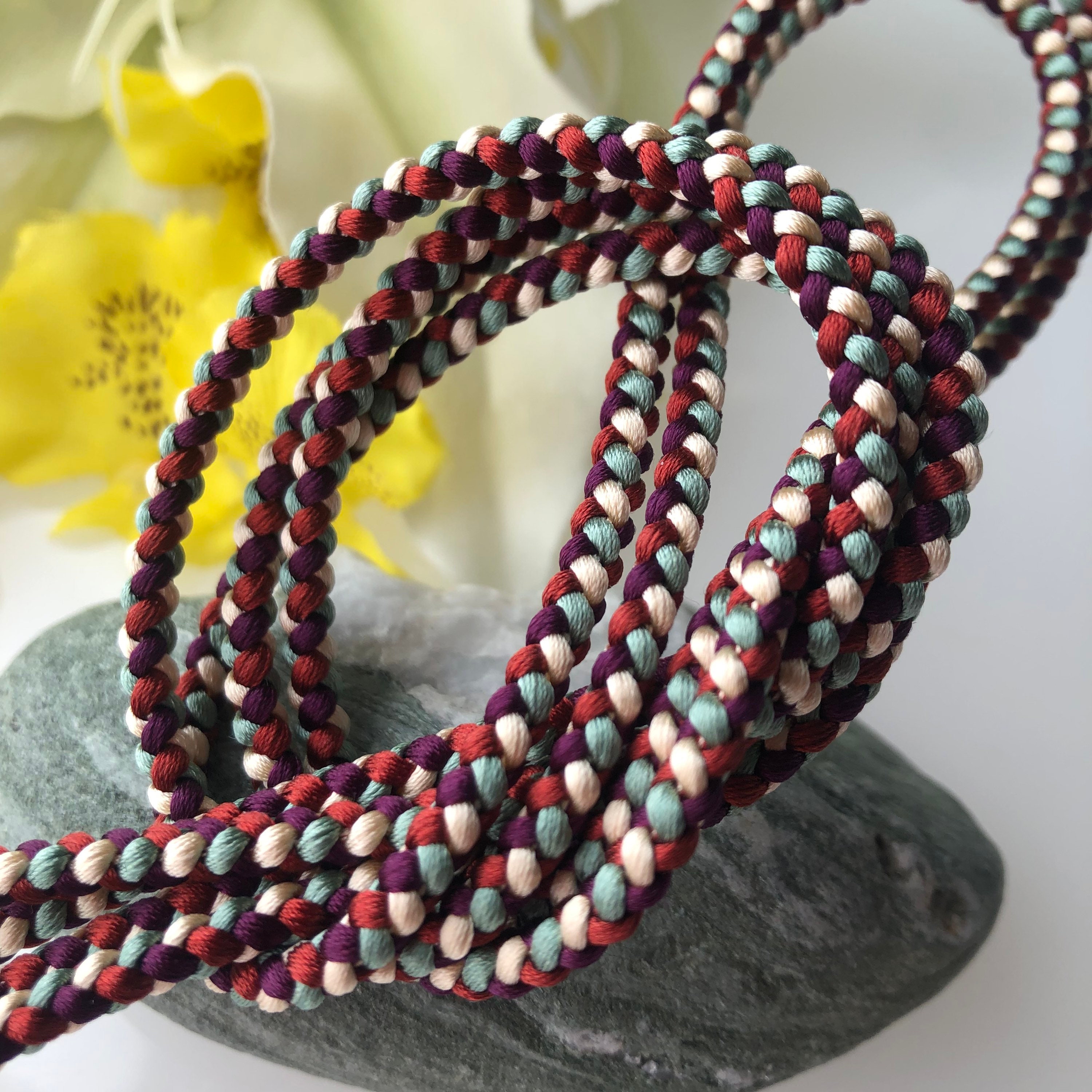 Silk Kumihimo Braided Cord 3.5mm 150 Cm 4 Color Braided, for Belts ...