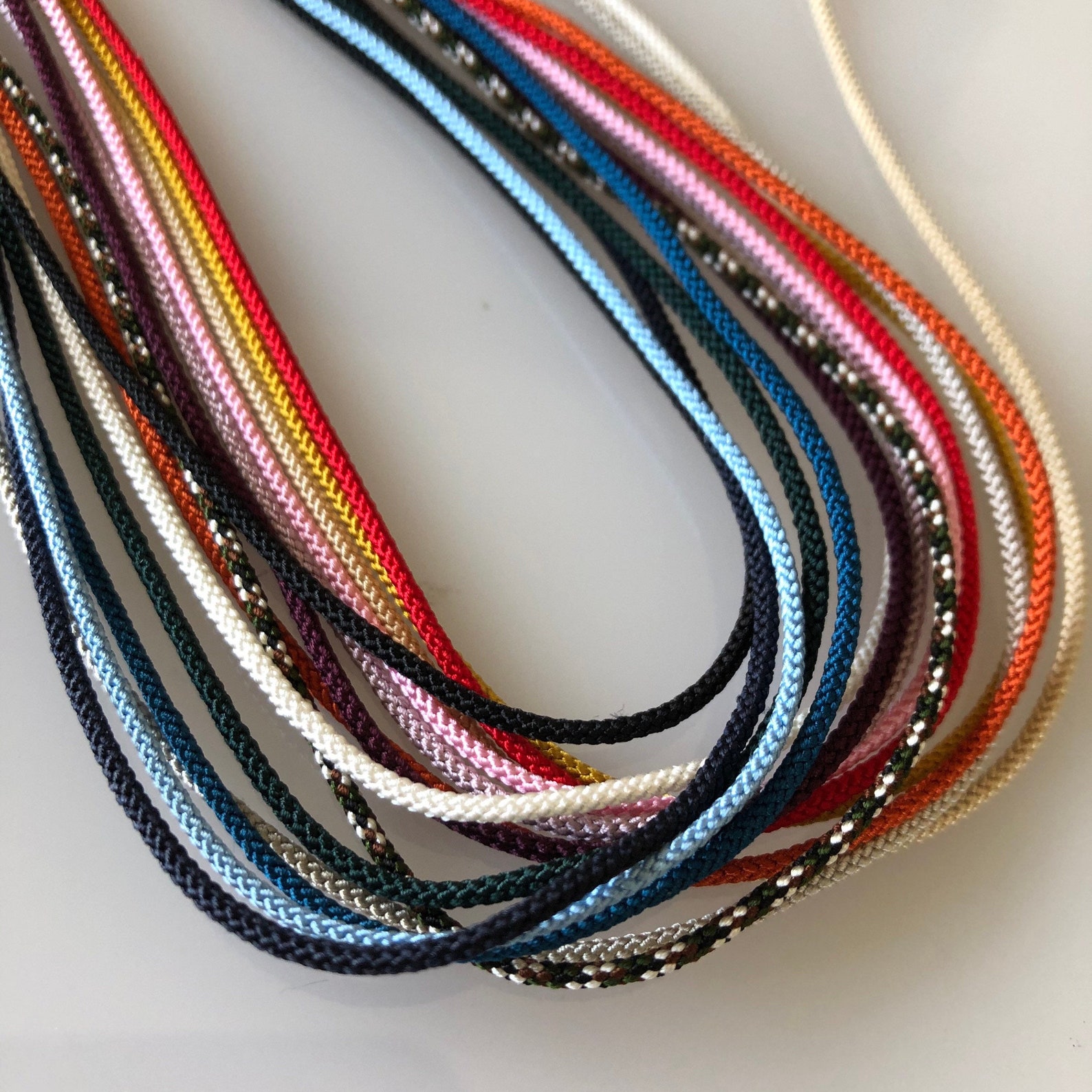 Silk round braided cord kumihimo 1.5mm 5m Japanese silk cord | Etsy