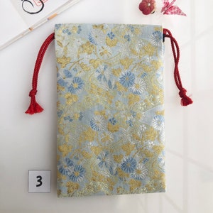 Luxurious Nishijin Goshuincho Pouch Japanese Drawstring Bag-with Red ...