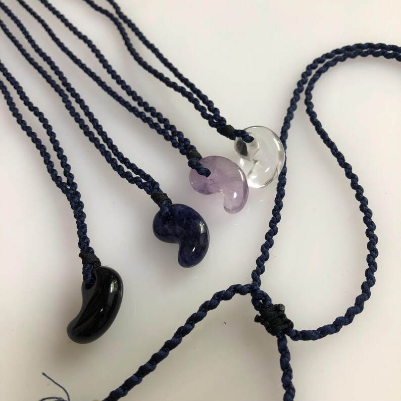 Magatama Silk Braided Necklace Japanese Talisman - Etsy