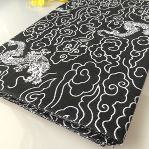 Japanese Tenugui Towel Fabric 90cm Japanese Traditional Pattern "dragon ...