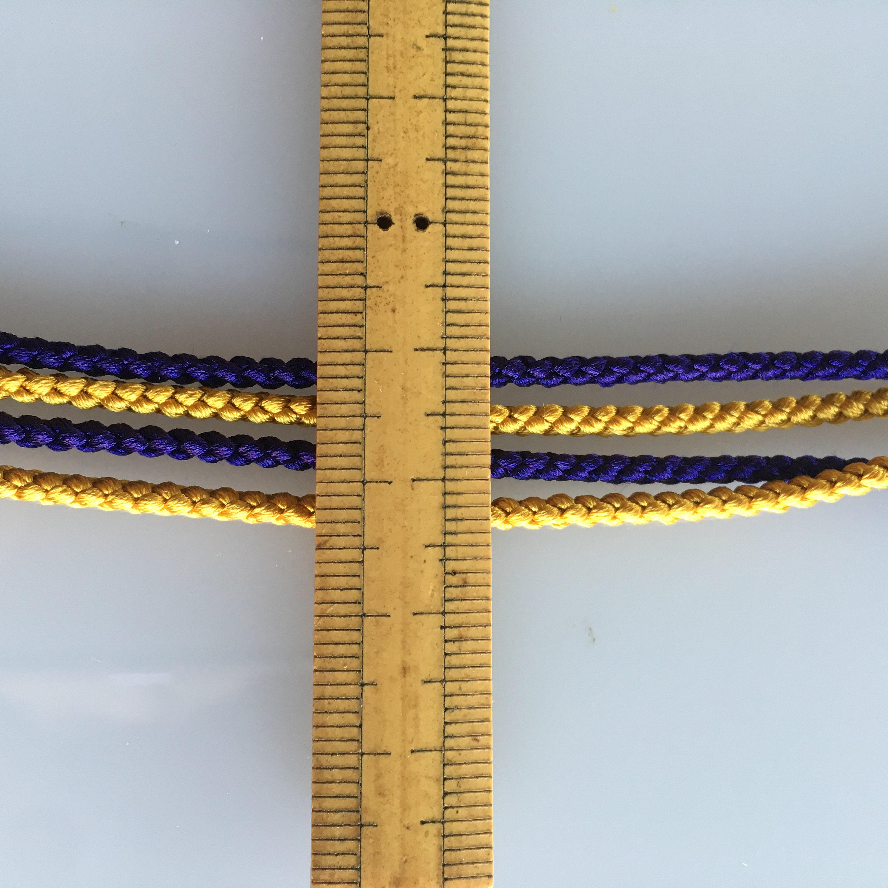 Silk Round Braided Cord Kumihimo 2.5mm Japanese Silk Cord "yotsu-gumi ...
