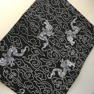 Japanese Tenugui Towel Fabric 90cm Japanese Traditional Pattern dragon ...
