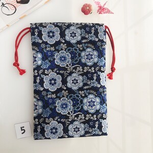 Luxurious Nishijin Goshuincho Pouch Japanese Drawstring Bag-with Red ...