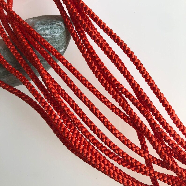Pure Silk Round Braided Cord Kumihimo 4.5mm 1meter Japanese Silk Cord ...