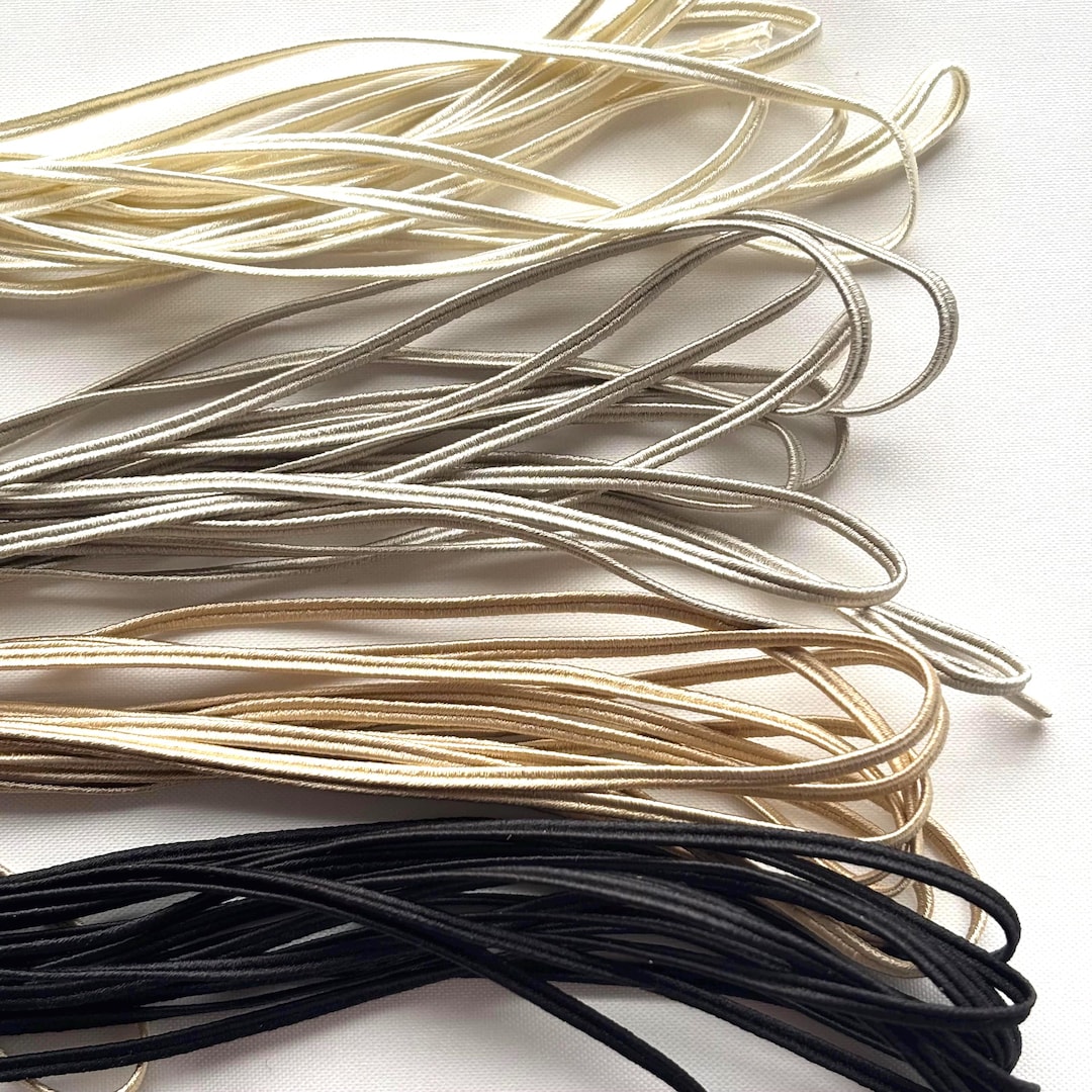 Silk Covered Elastic Cord 2.5mm Japanese Braided Flat Elastic Soft ...
