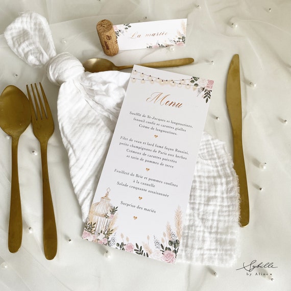 French Wedding Menu