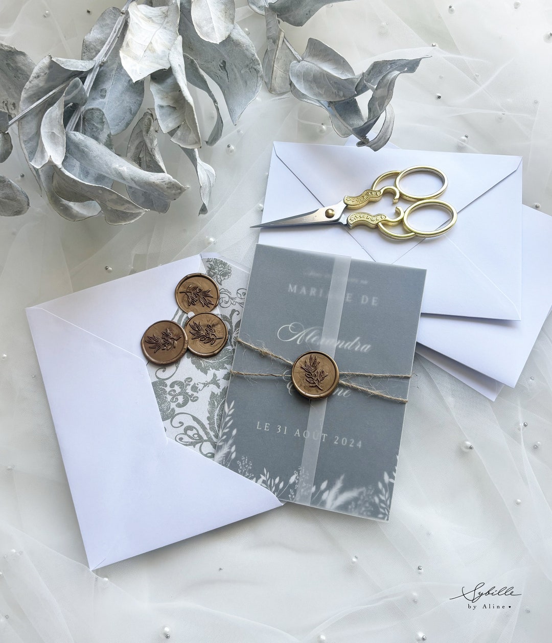 Wedding Invitations, Wedding Invitations France, Wax Seal and Envelope ...