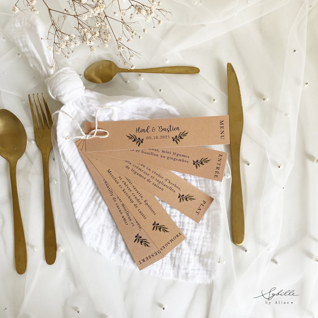 Menu Mariage, Menus volets, Menu original, Menus Mariage France ...