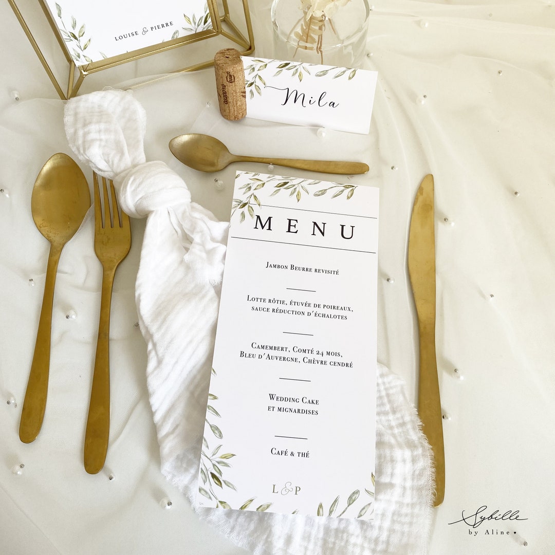 Wedding Menu, Menus, Table Plan, Wedding Menus France, Table Stationery ...