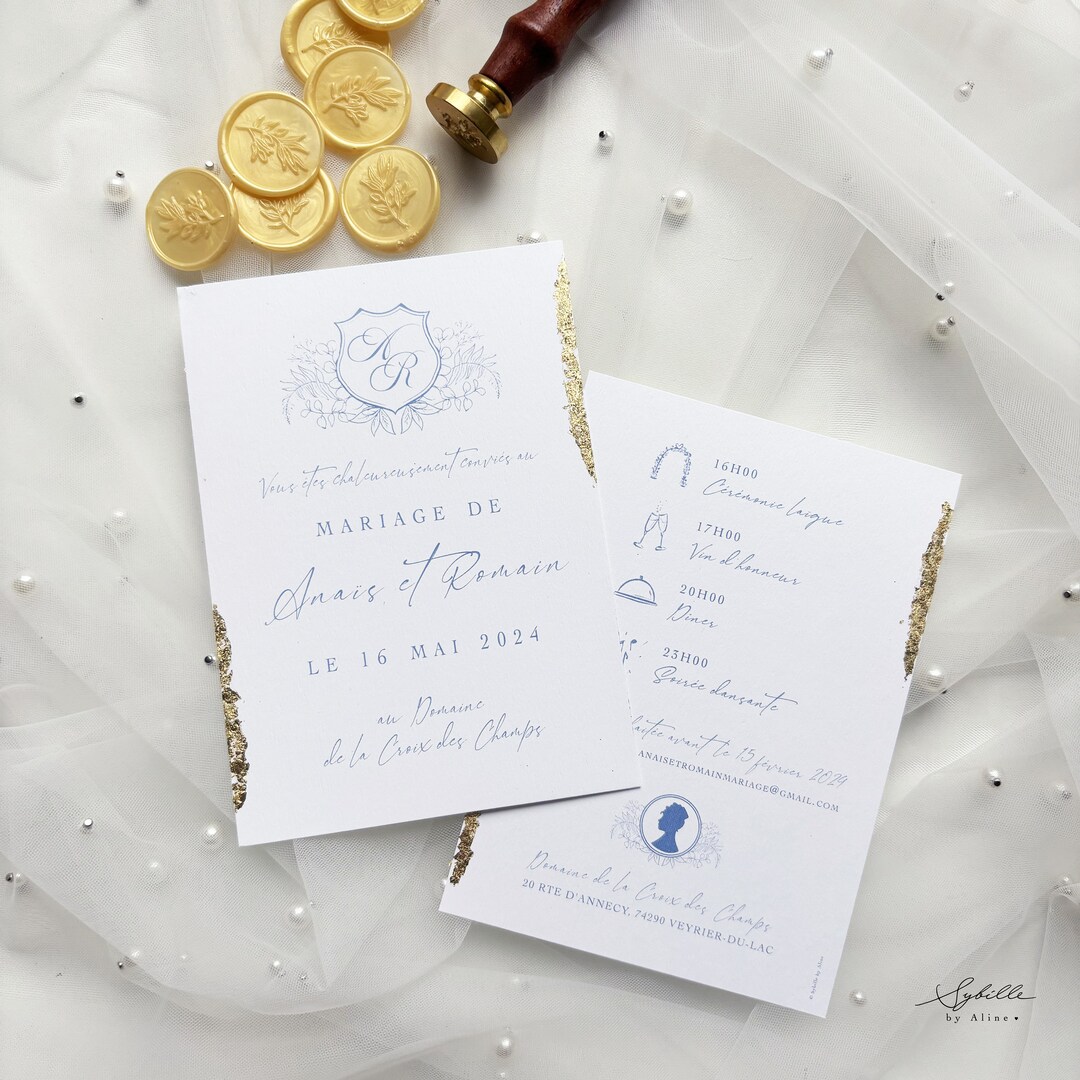 Wedding Invitation, Bridgerton Invitation, France Wedding Invitation ...