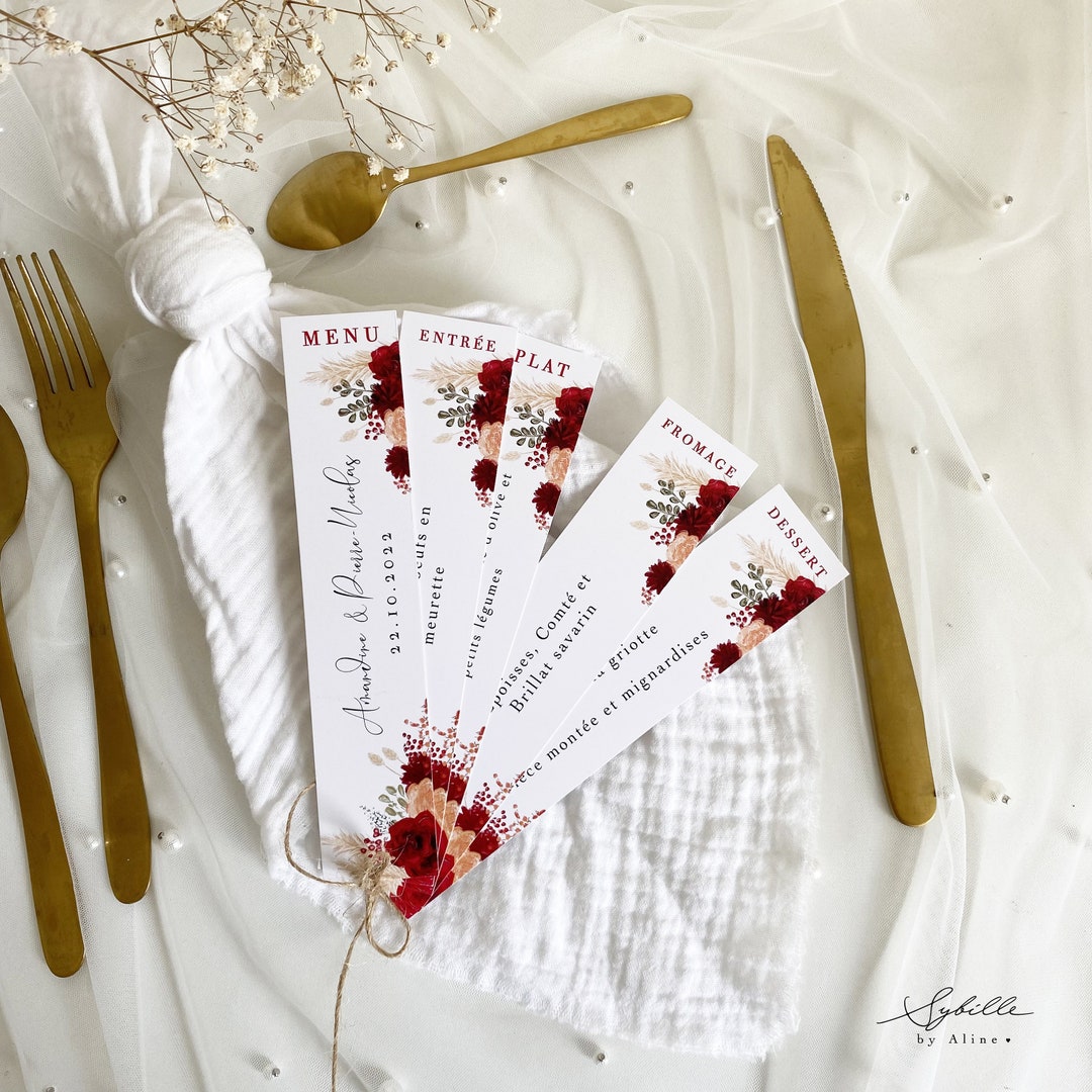 Wedding Menu, Folded Menus, Original Menu, Wedding Menus France, Table ...
