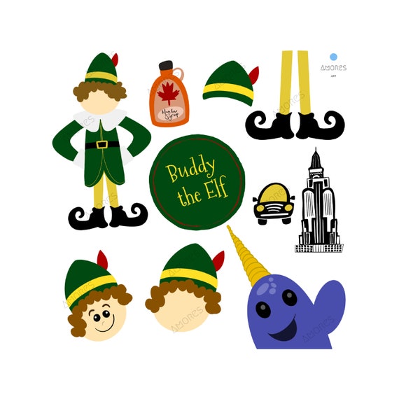 Elf Clipart Christmas Elves Santa's Little Helpers In Cartoon Style.