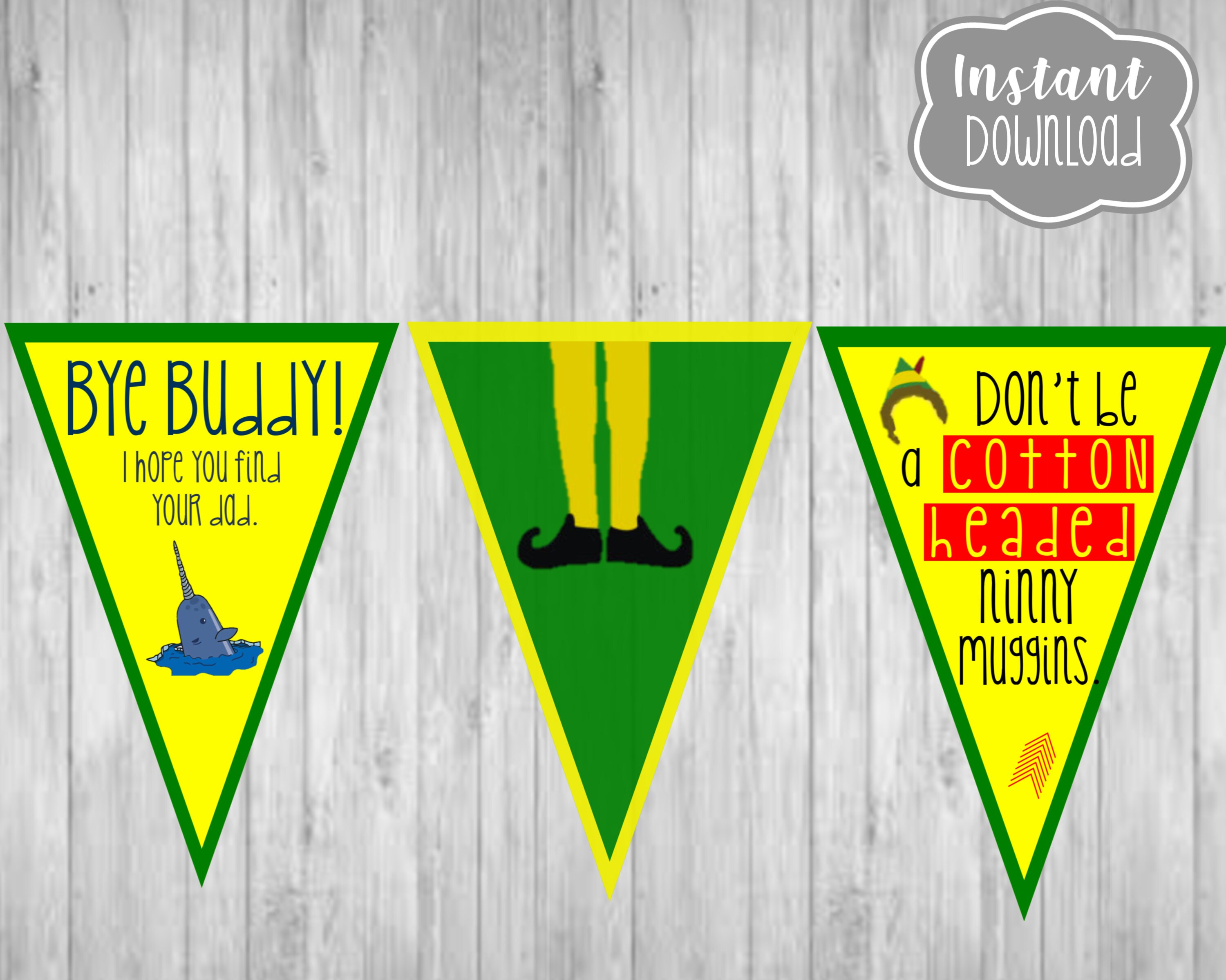 Buddy the Elf Holiday Banner Elf the Movie Decorations Digital Download ...