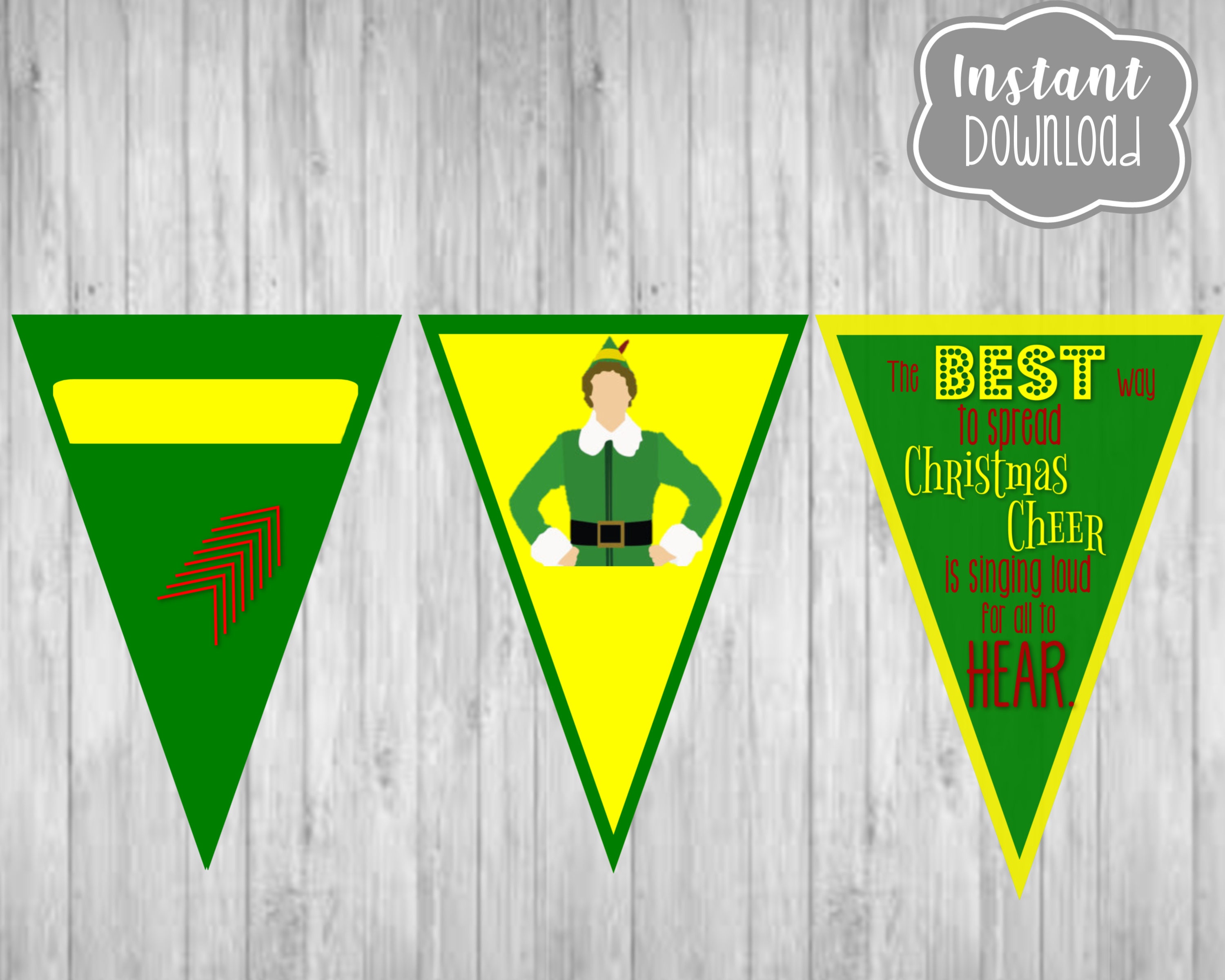 Buddy the Elf Holiday Banner Elf the Movie Decorations Digital Download ...