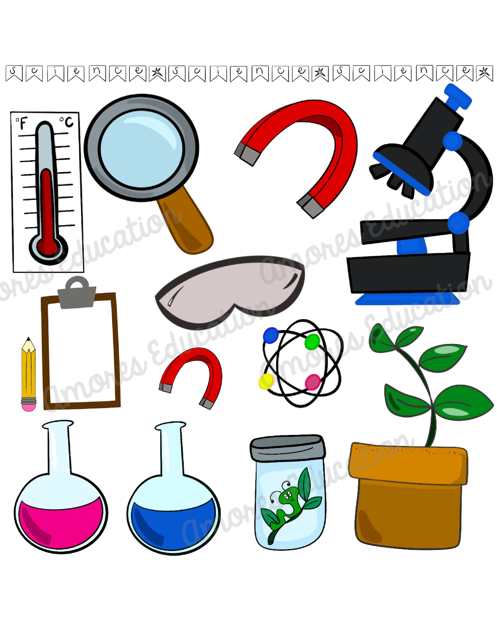 Science Classroom Clipart Digital PNG Download - Etsy
