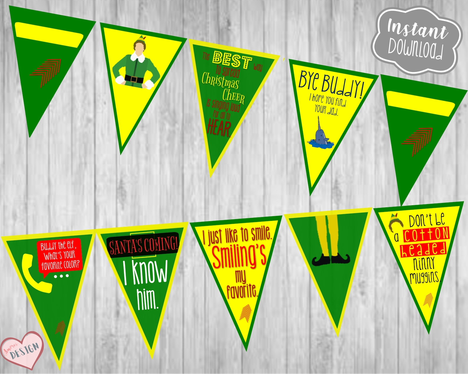 Buddy the Elf Holiday Banner Elf the Movie Decorations Digital Download ...