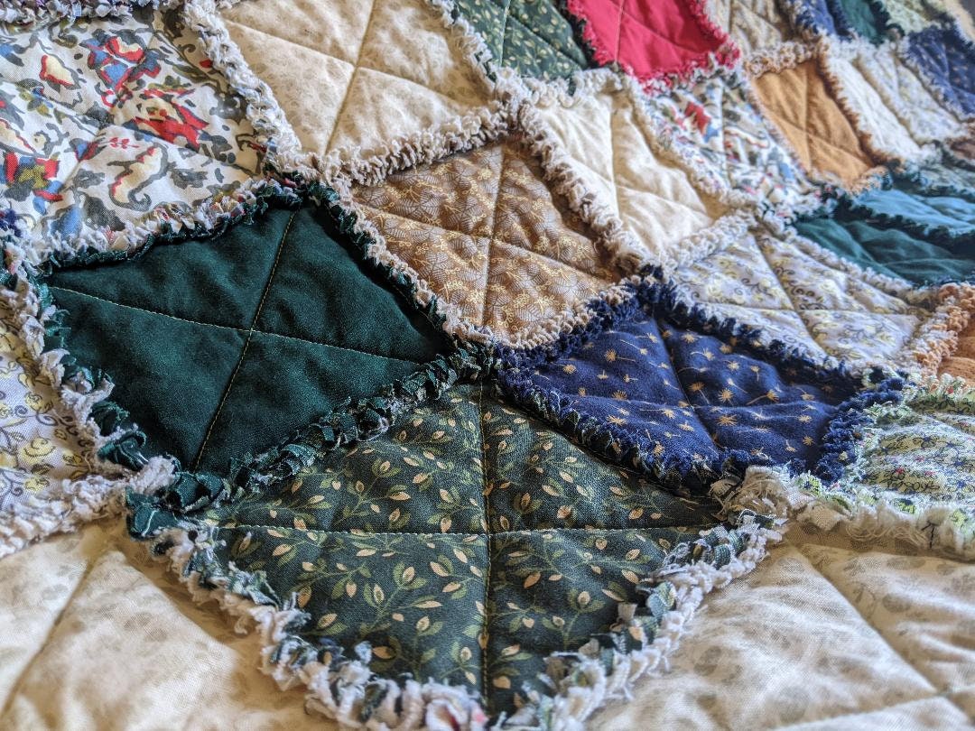 Hues of Autumn Rag Quilt, Blanket, Throw, Patchwork, Handmade, Fall ...