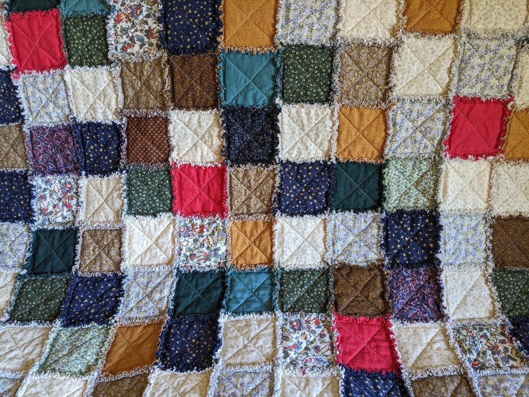 Hues of Autumn Rag Quilt, Blanket, Throw, Patchwork, Handmade, Fall ...