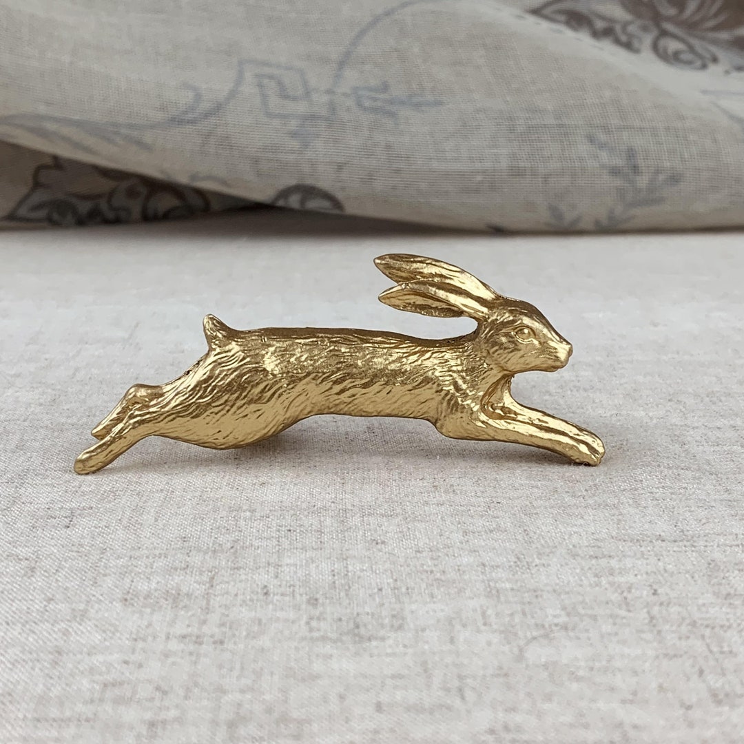 Gold Leaping Hare Knob for Drawers and Doors - Etsy UK
