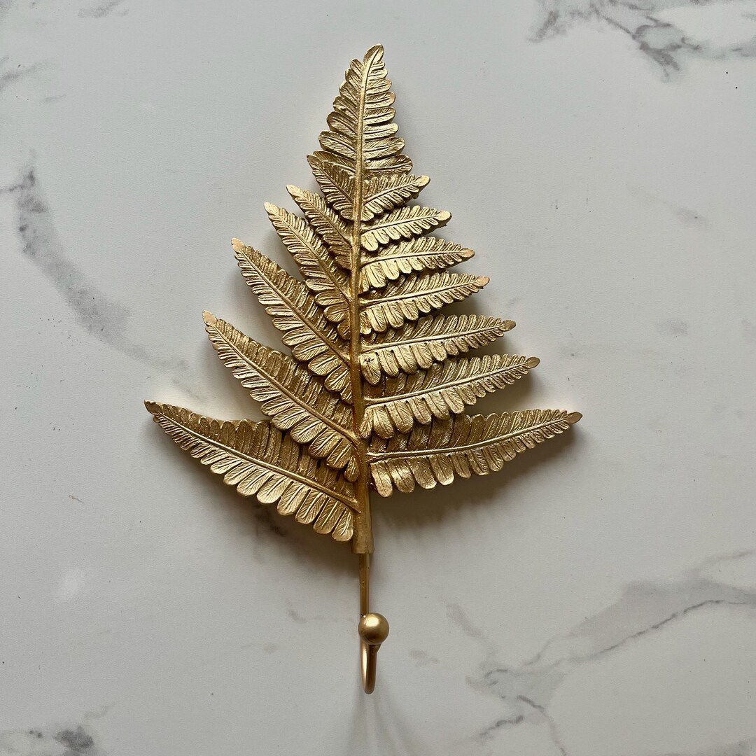 Gold Fern Wall Hook - Large Single Decorative Hook - Etsy UK