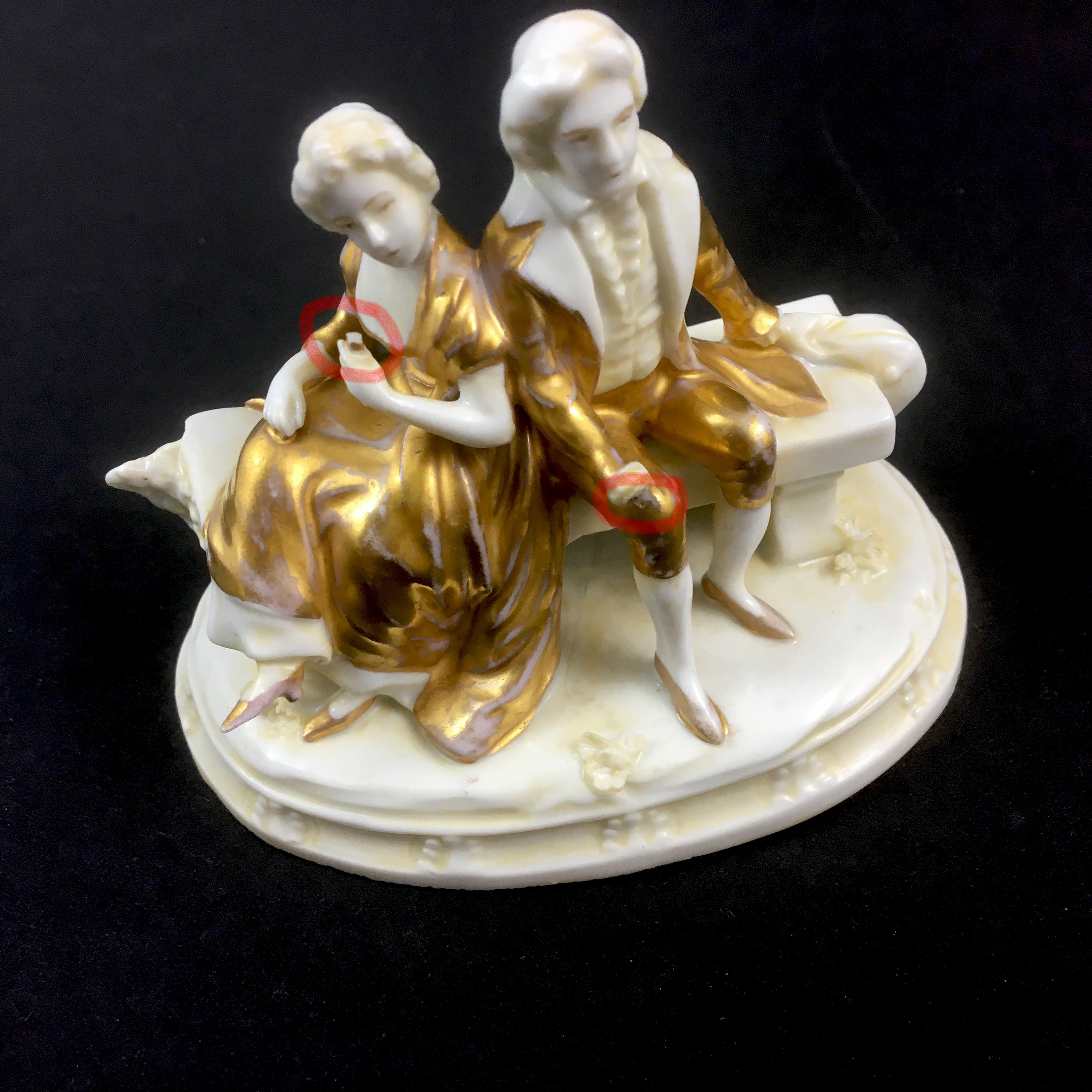 Absolutely Rare GOEBEL FIGUR rococo Couple on Garden Bench unique ...