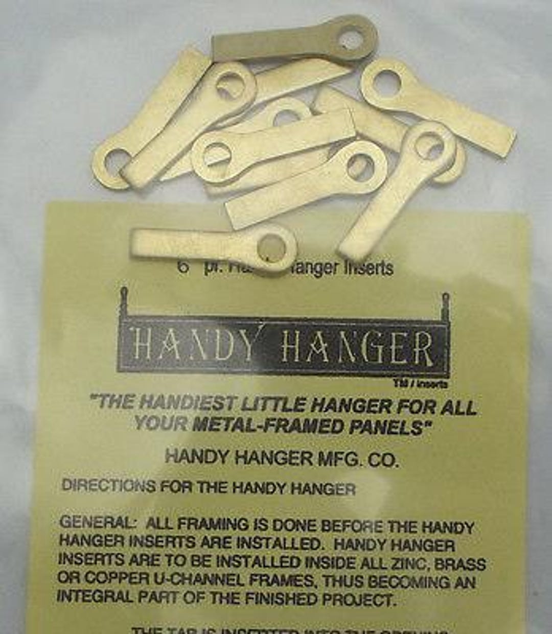 Brass Handy Hangers for Stained Glass Panels Pack of 12 Six Pairs ...