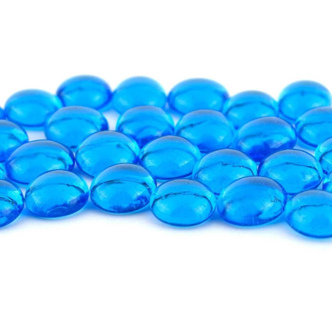 Sky Blue Spectrum System (oceanside) 96 COE Pebbles Blobs Gems 8 Ounces ...