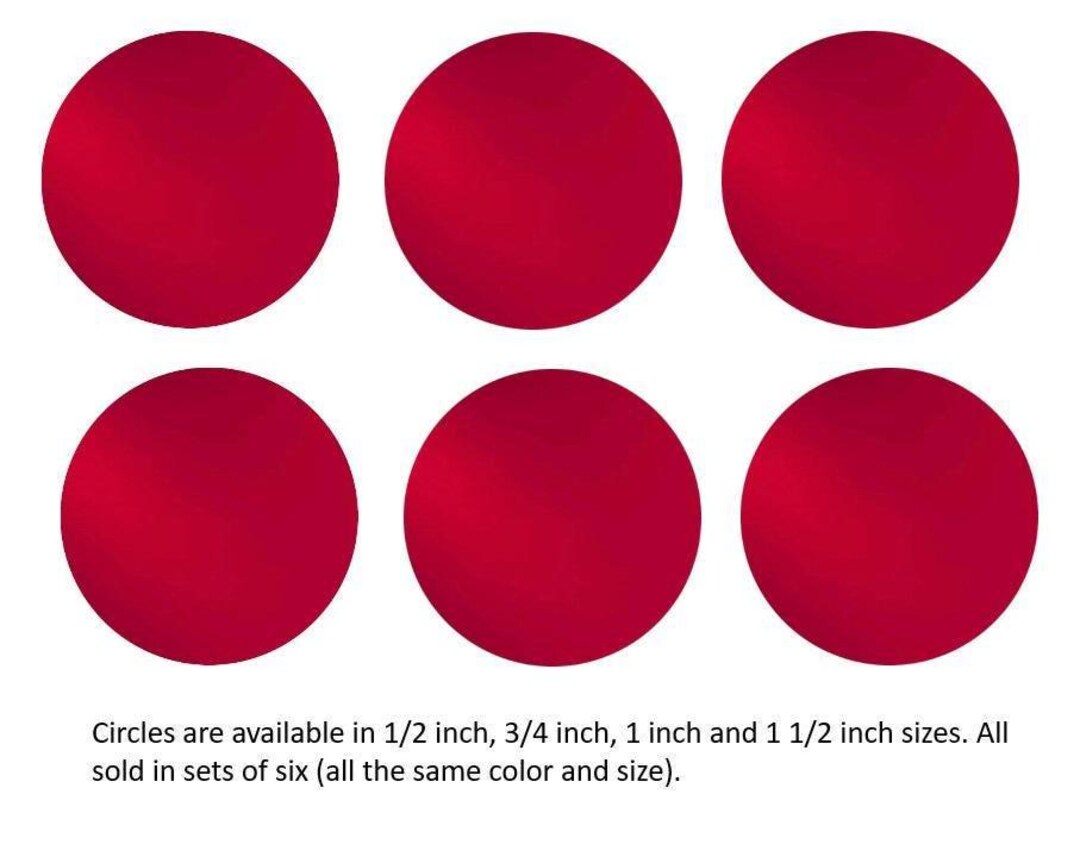 Cherry Red Six 96 COE Glass Circles Choice of 1/2, 3/4, 1, or 1 1/2 ...