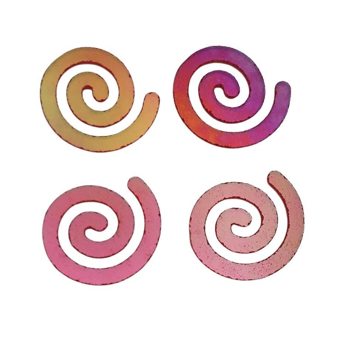 FOUR Transparent Red Iridized Spirals 96 COE Precut Glass Fusible - Etsy