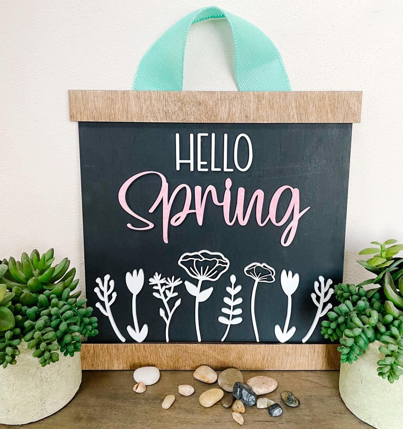 DIY Hello Spring Wood Sign Kit Adult Craft Box Paint Your - Etsy