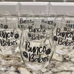 Bunco Babes Wine Tumbler Decal, Bunco Queen, Dice Game Vinyl Sticker ...
