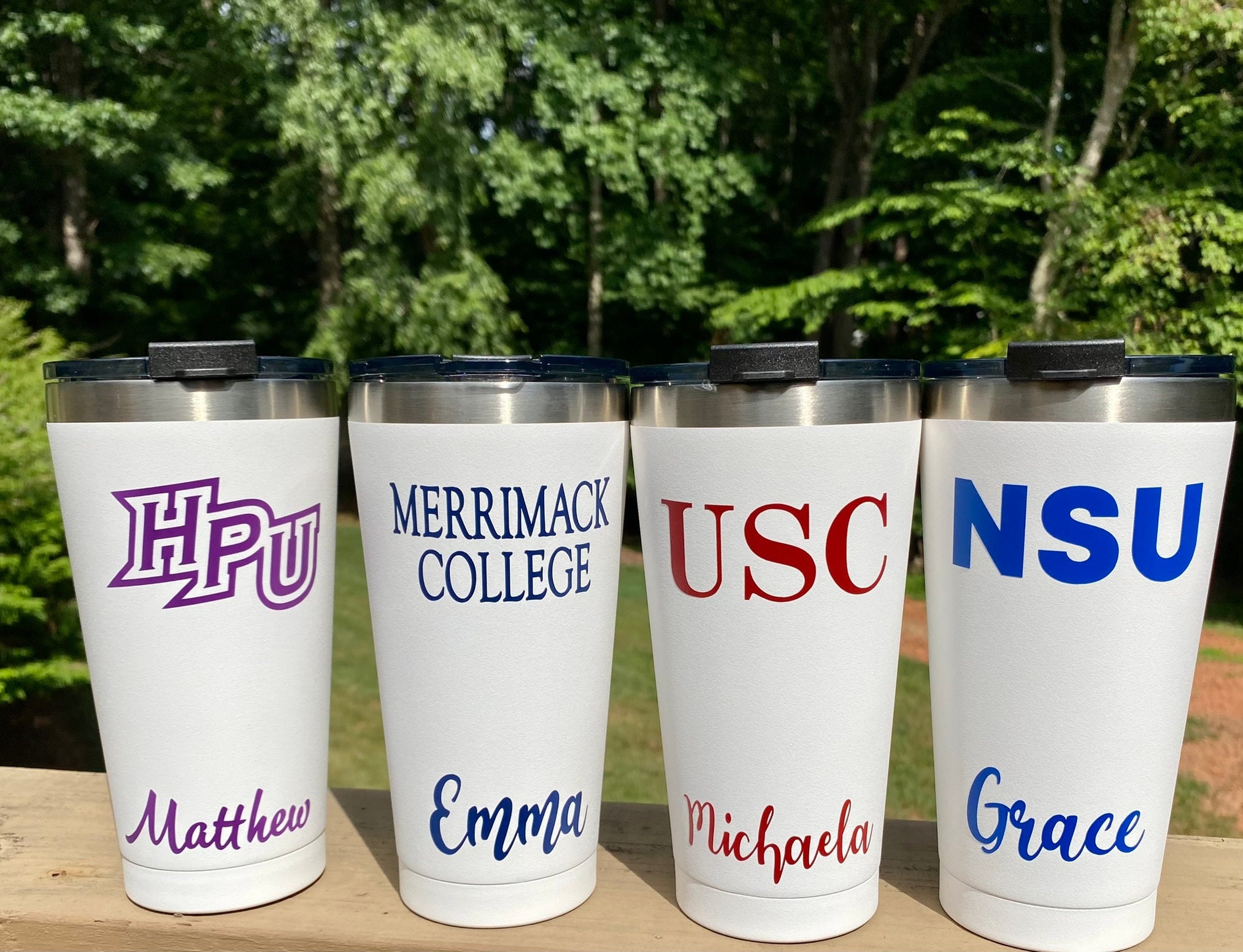 Custom School Tumbler, College Logo Decal, Graduation Gift, Back to ...