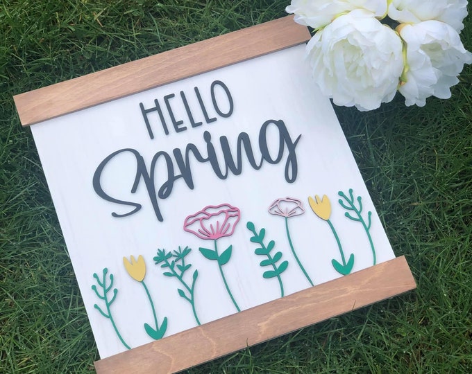 DIY Hello Spring Wood Sign Kit, Adult Craft Box, Paint Your Own Sign - Etsy
