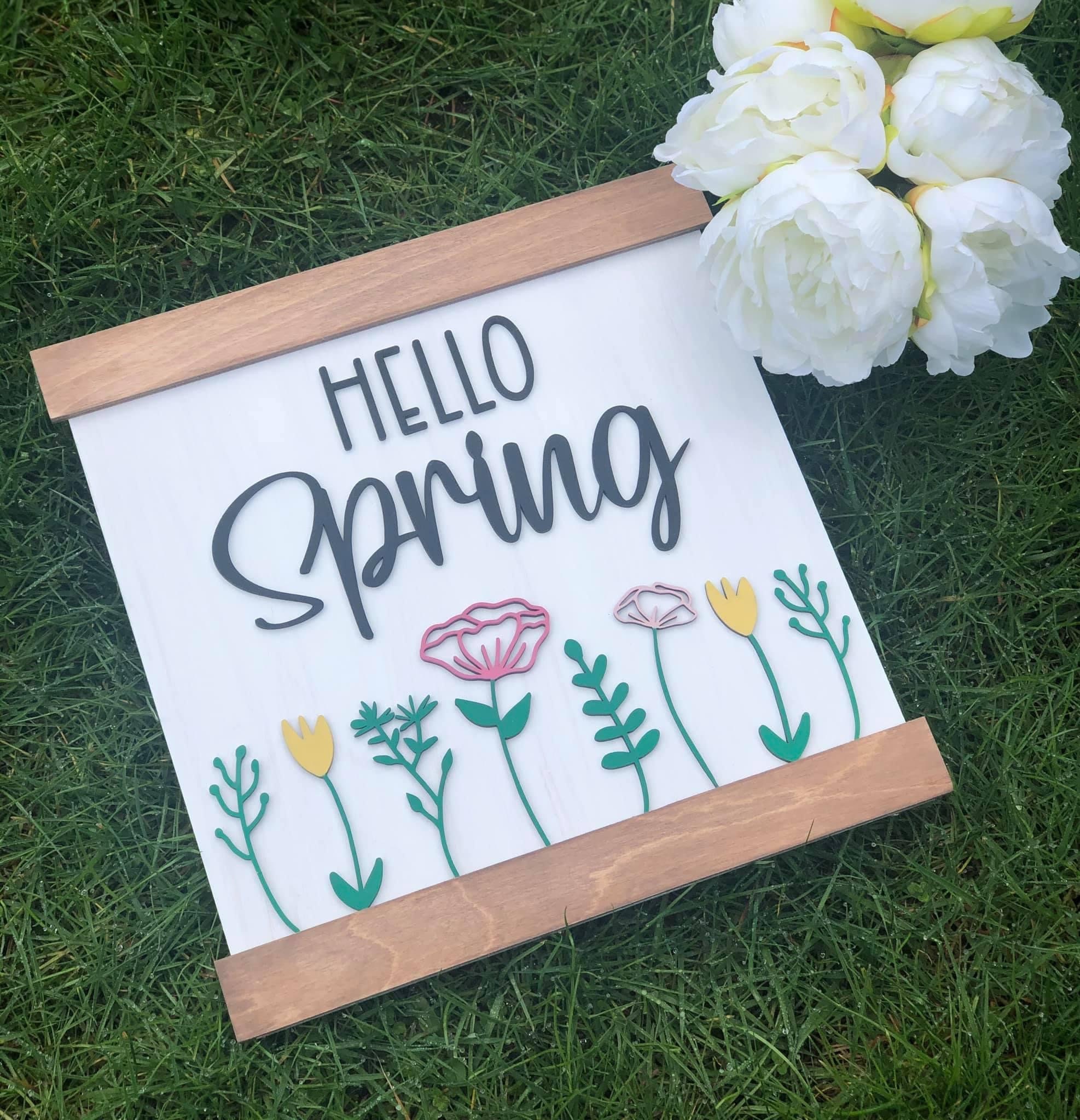 DIY Hello Spring Wood Sign Kit Adult Craft Box Paint Your - Etsy