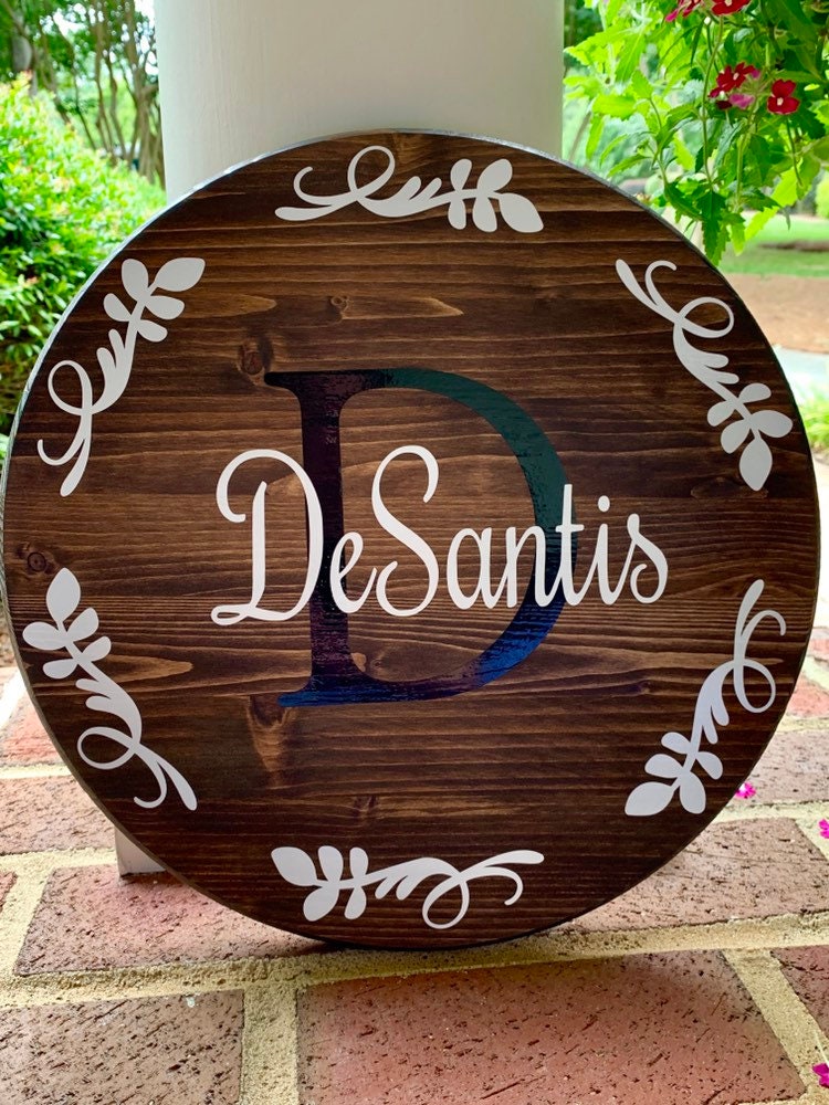 Family Name Lazy Susan Custom Wood Turn Table Monogram | Etsy