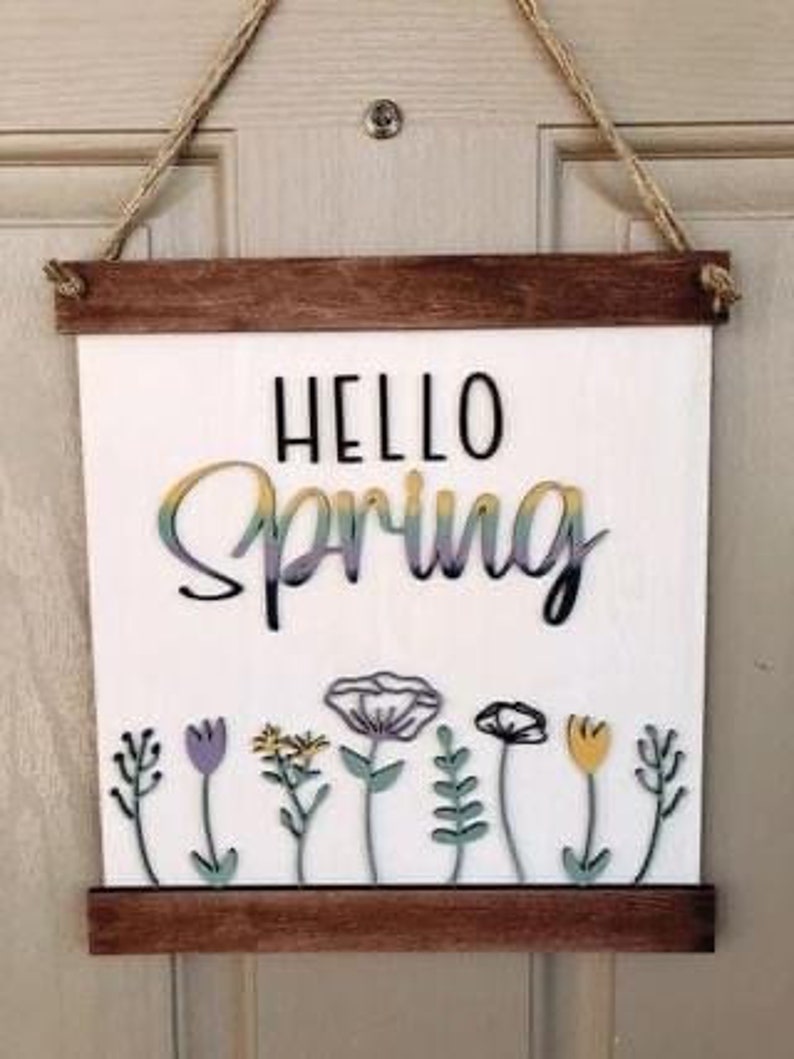 DIY Hello Spring Wood Sign Kit Adult Craft Box Paint Your - Etsy