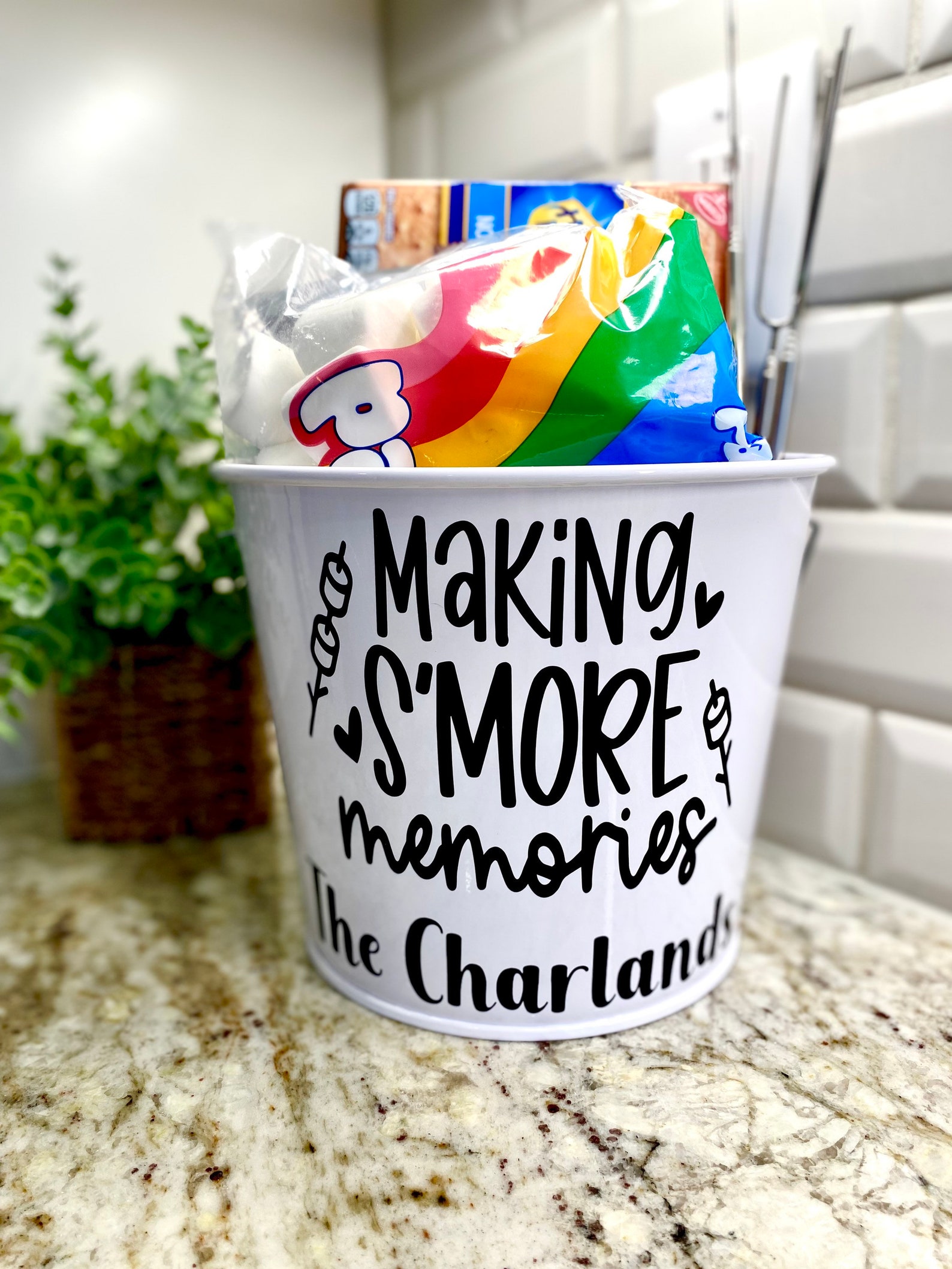 S’mores Gift Basket, Personalized Bucket, S’mores Party Gift, Cookout ...