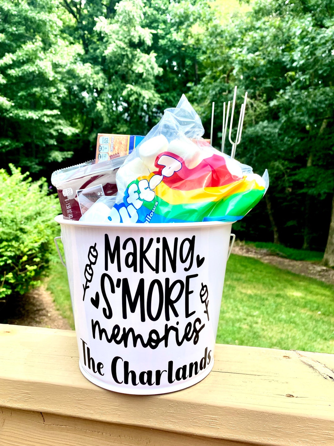 S’mores Gift Basket, Personalized Bucket, S’mores Party Gift, Cookout ...
