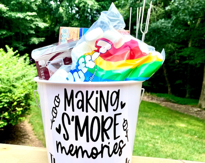 S’mores Gift Basket, Personalized Bucket, S’mores Party Gift, Cookout ...