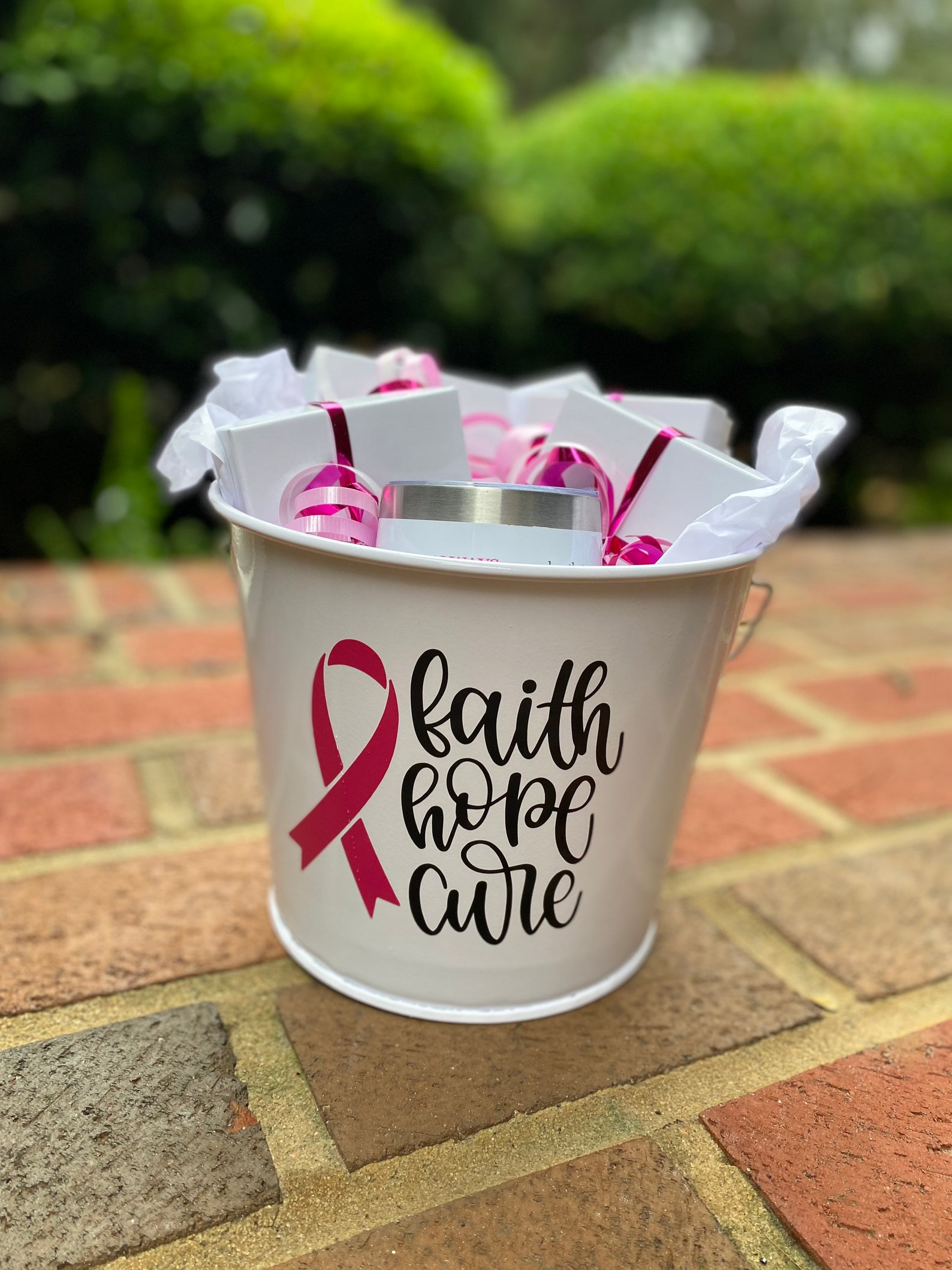 Breast Cancer Awareness Gift Basket Fight Hope Cure Pink - Etsy