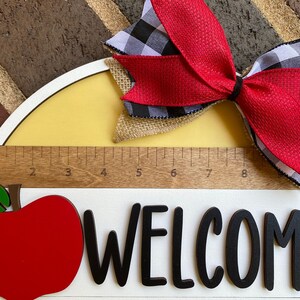 Classroom Welcome Back to School Door Sign, Teacher Apple Pencil Sign ...