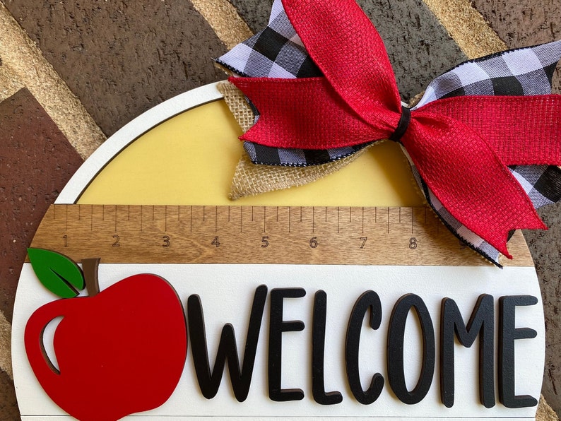 Classroom Welcome Back to School Door Sign Teacher Apple - Etsy