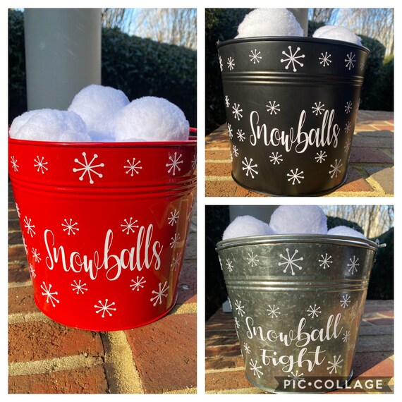 Snowball Bucket Snowball Fight Snowballs Custom Snowball | Etsy